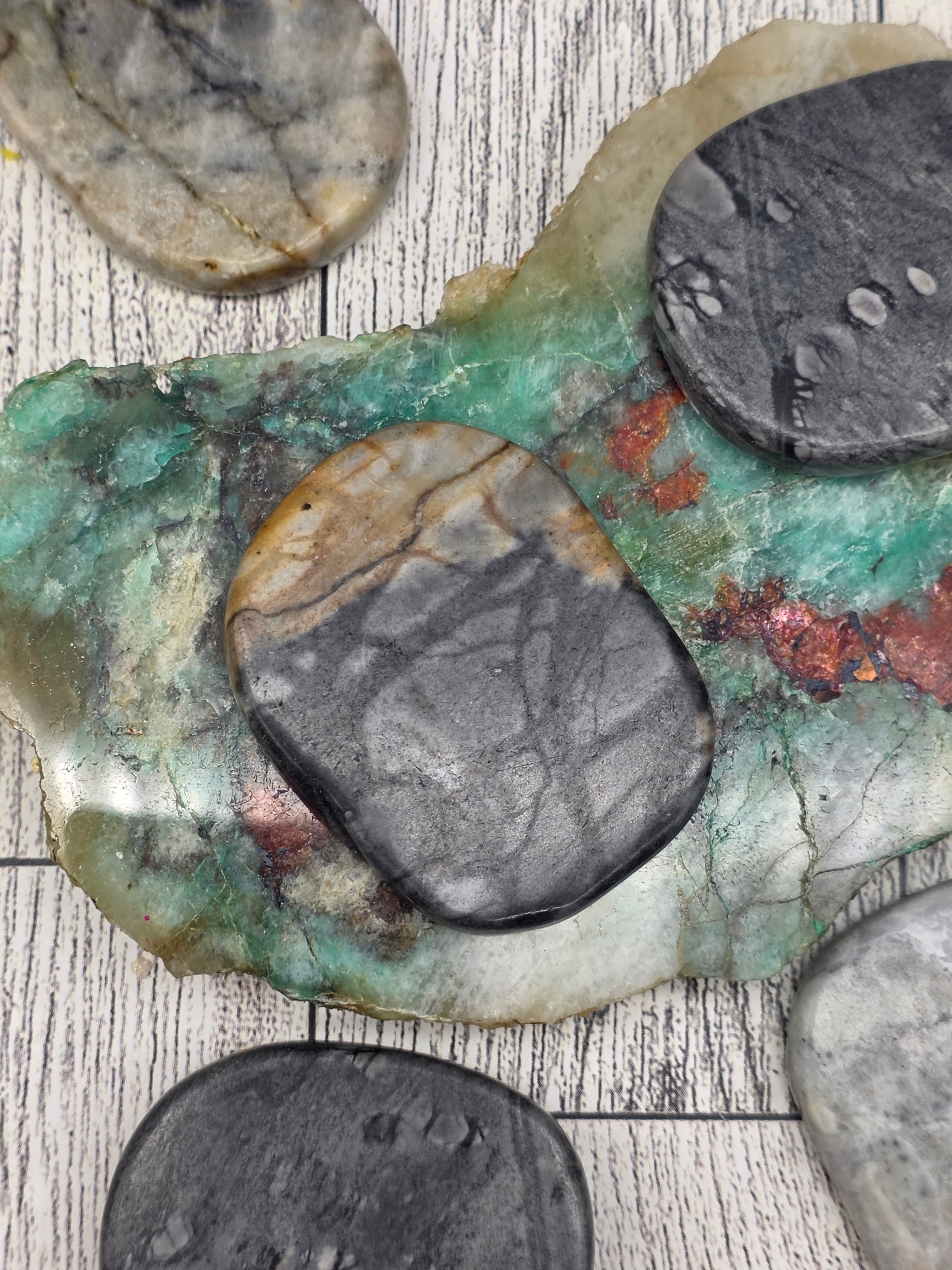 Picasso Jasper Pocket Stone Oval Worry Stone Grounding Crystal – Royal ...