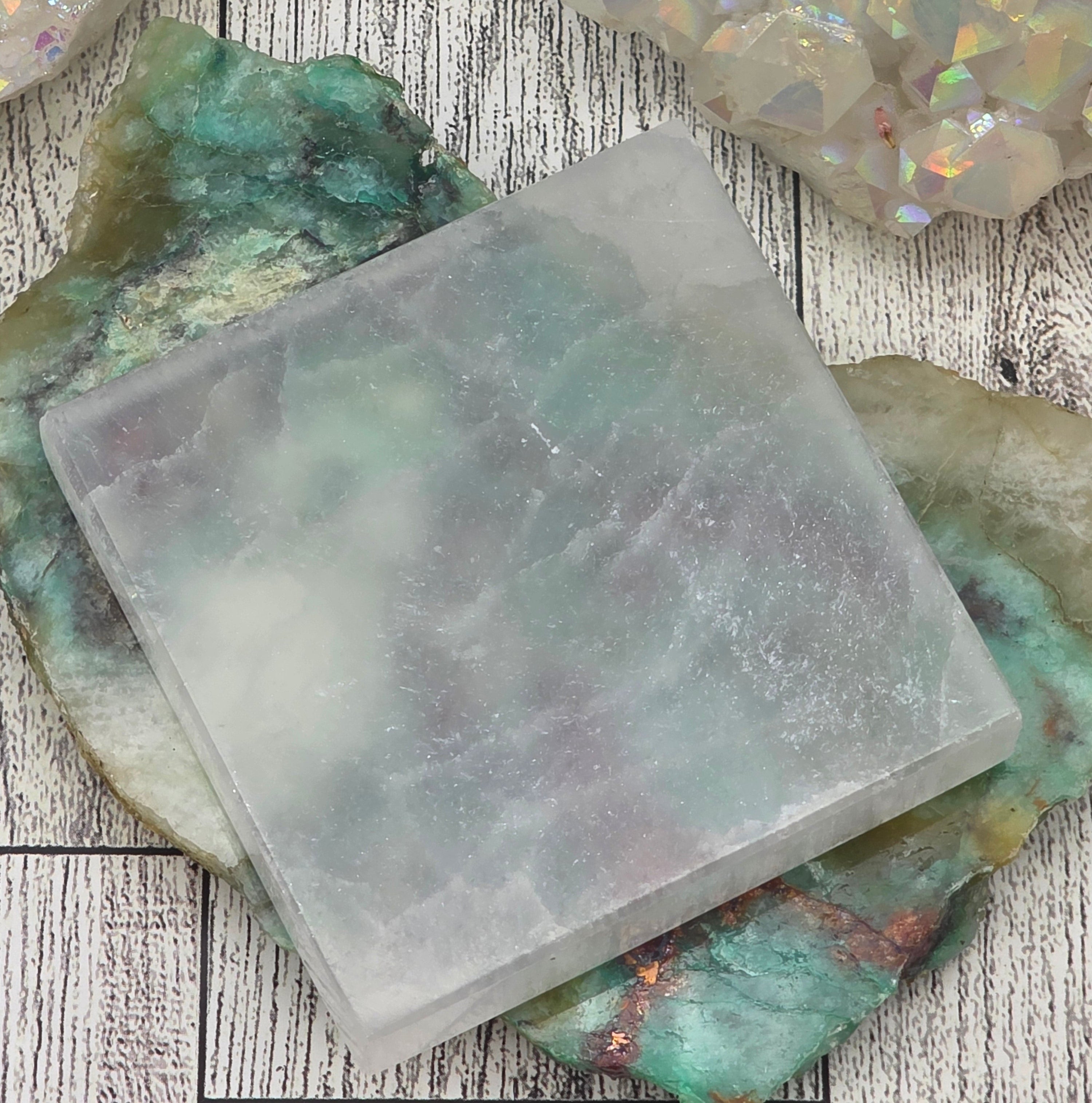 Square Selenite Charging Plate Cleanse Your Crystals and Your Jewelry ...